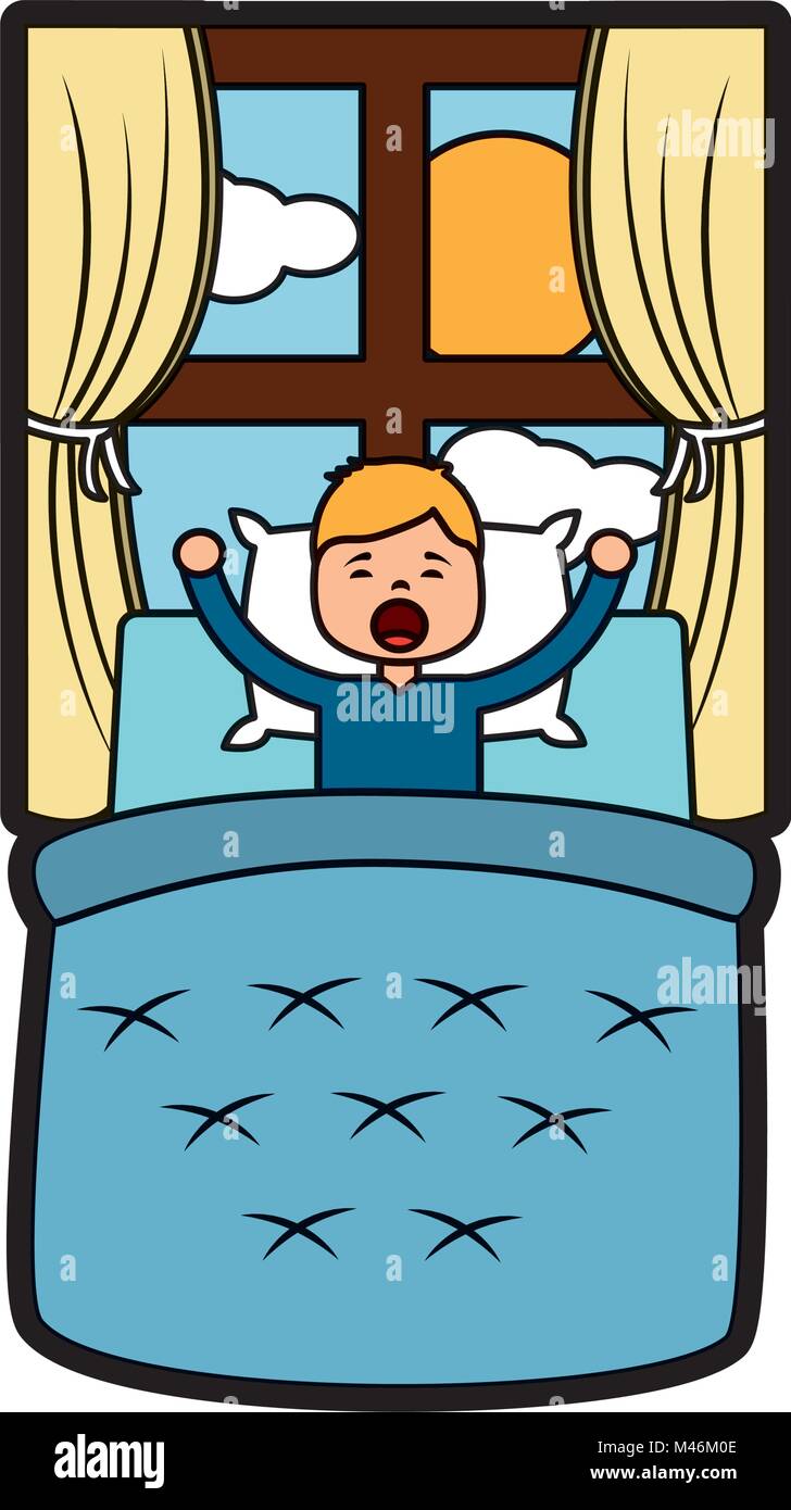 child boy sleeping in their room icon image Stock Vector Image & Art ...