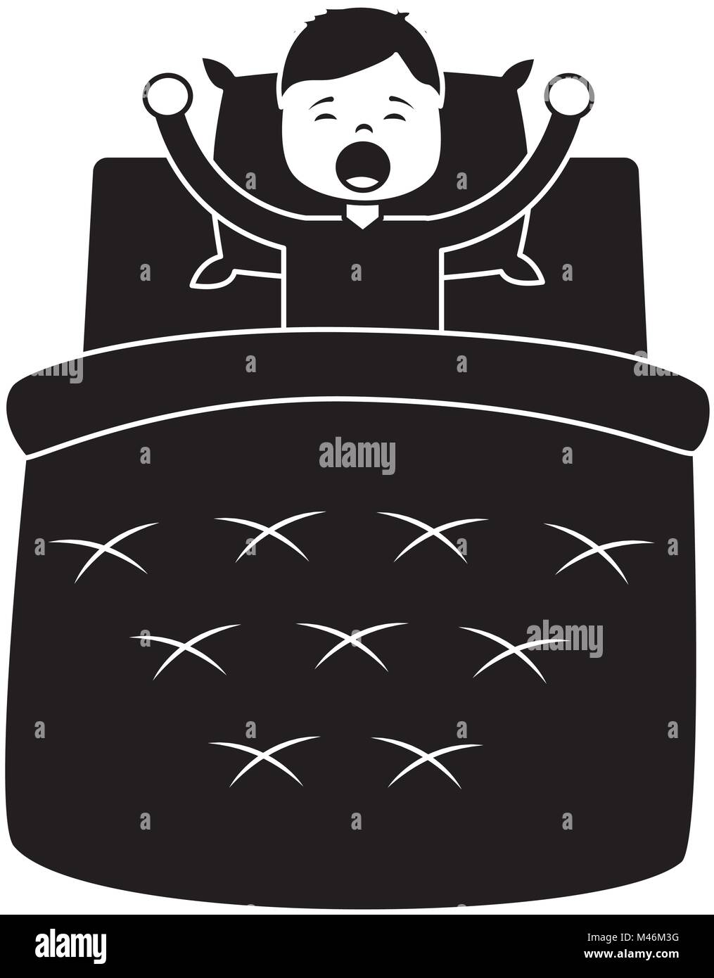 child boy sleeping in their room icon image Stock Vector Image & Art ...