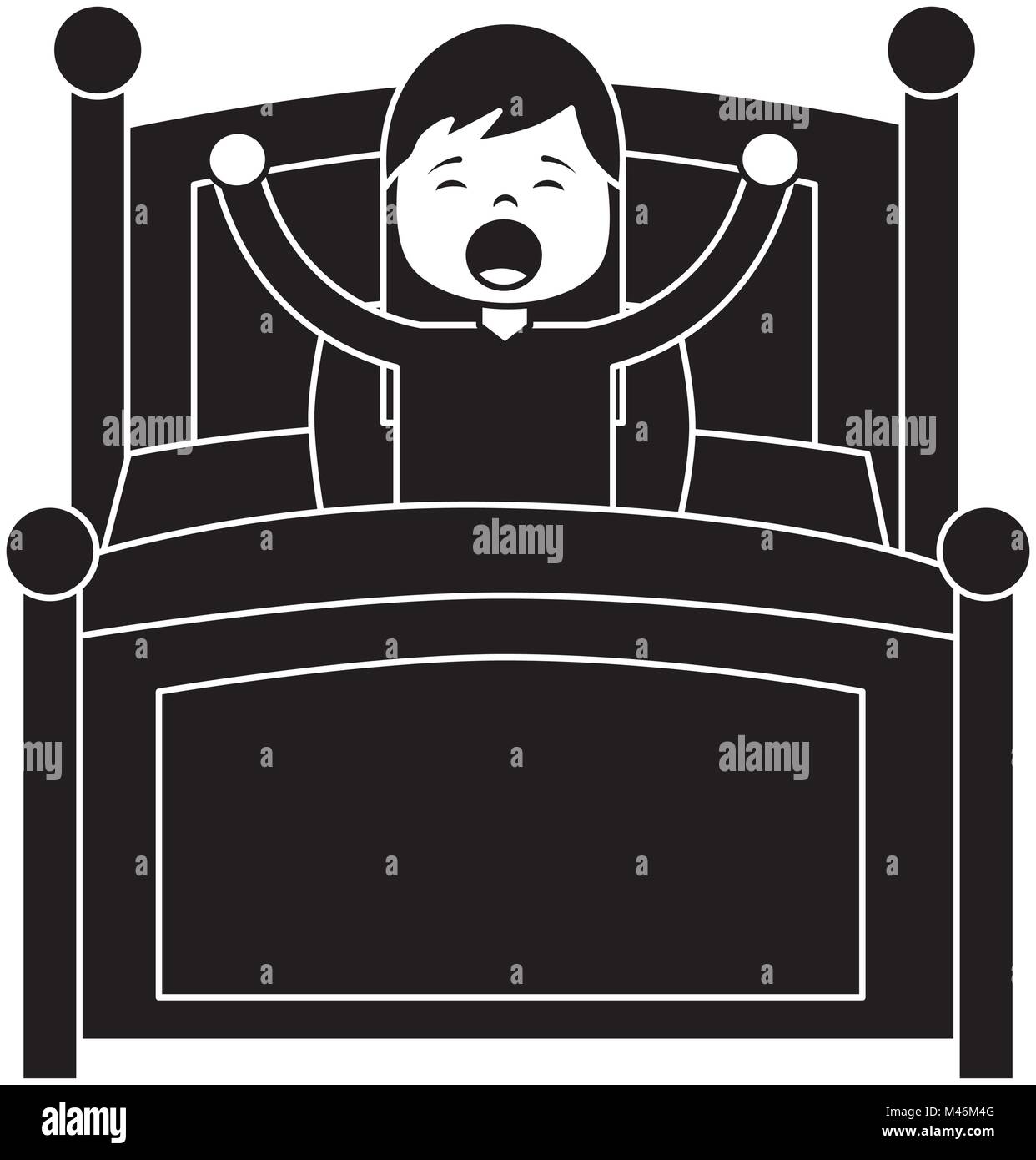 child girl sleeping in their room icon image Stock Vector Image & Art ...