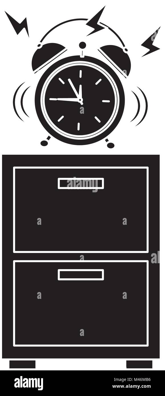 alarm clock ringing on night table icon image Stock Vector Image & Art ...
