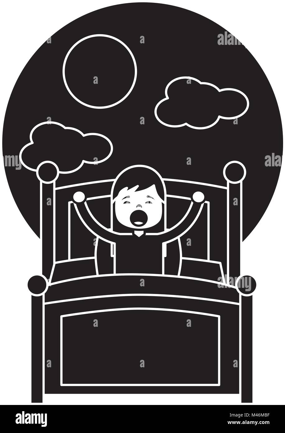 child girl sleeping in their room icon image Stock Vector Image & Art ...