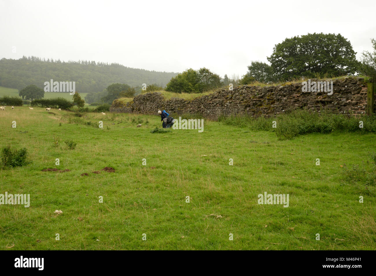 Gaer Roman Fort, Northern Wall Stock Photo - Alamy