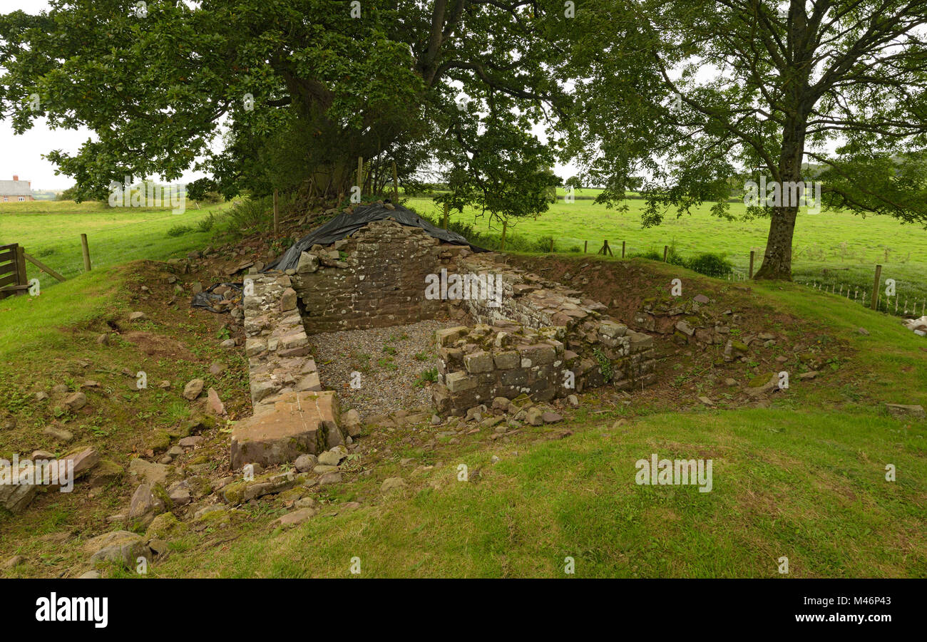Gaer Roman Fort, the Remains near the Eastern Gateway Stock Photo - Alamy