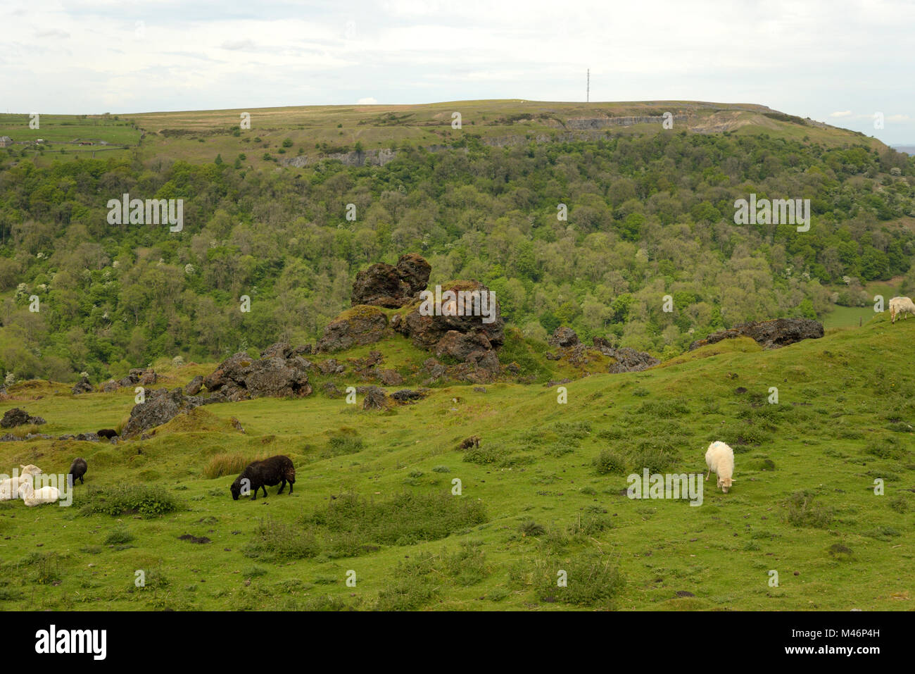 Slag Mounds at Garn Ddyrys, Blaenavon Heritage Area with Gilwern Hill ...