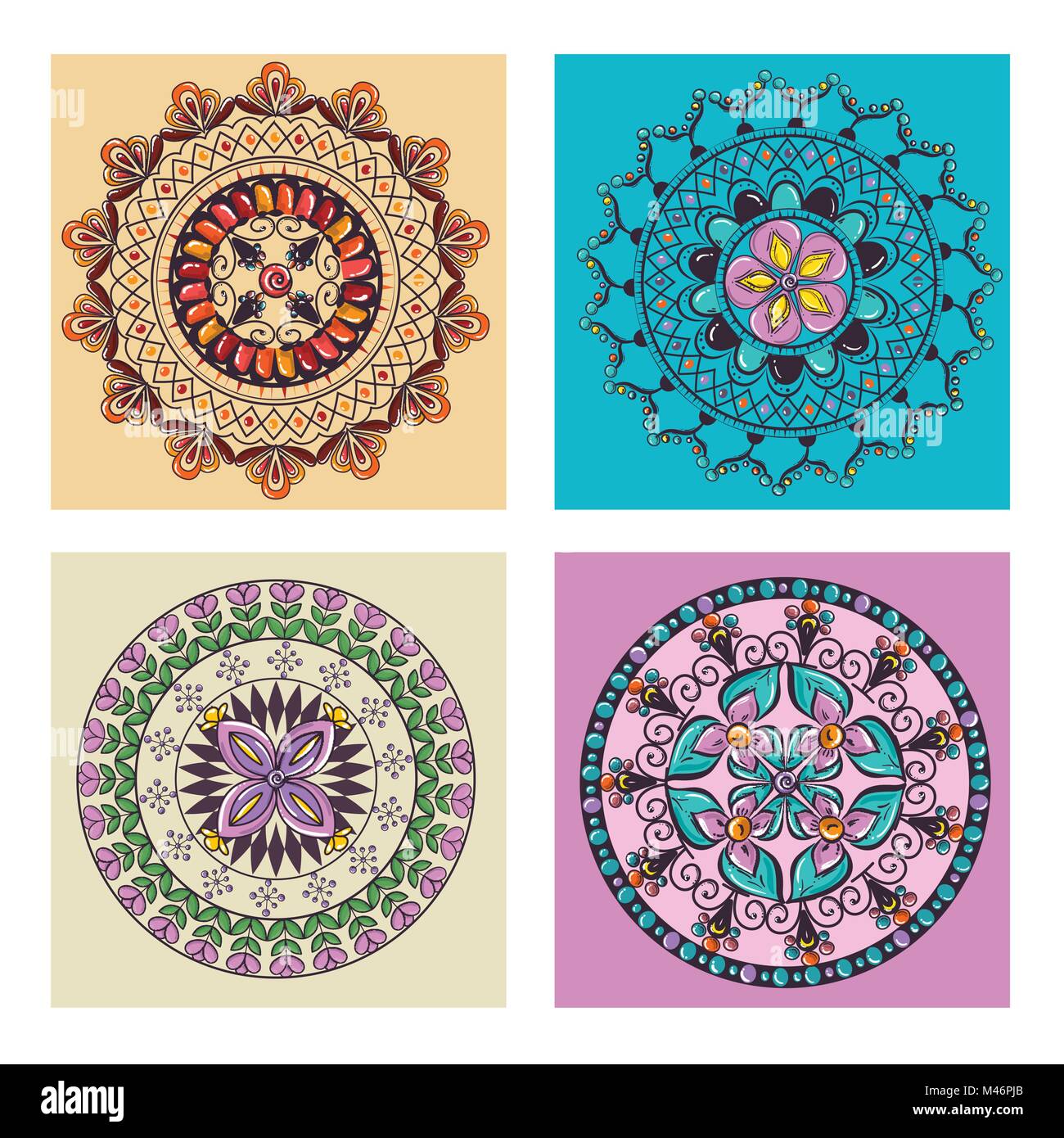color mandala pattern background Stock Vector Image & Art - Alamy