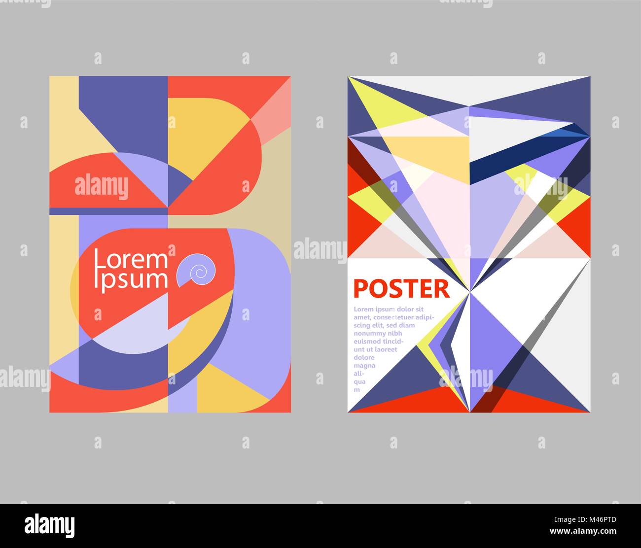 Vector geometric backgrounds with trendy abstract shapes. For cover ...