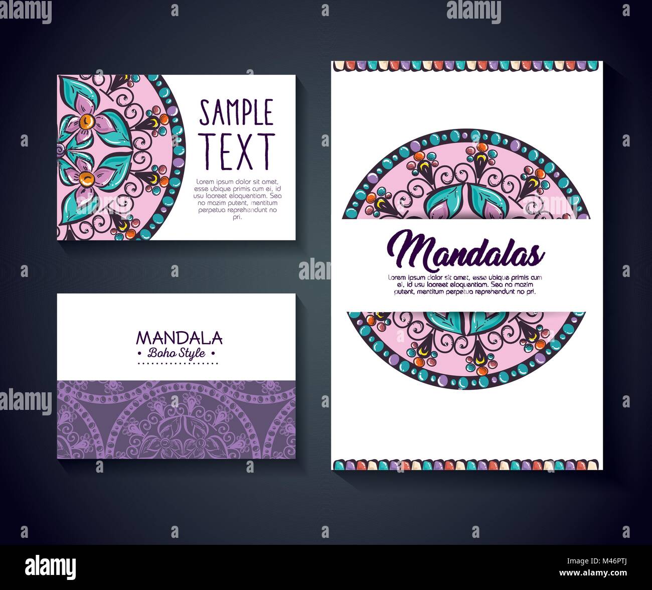 mandala boho style flyers Stock Vector Image & Art - Alamy