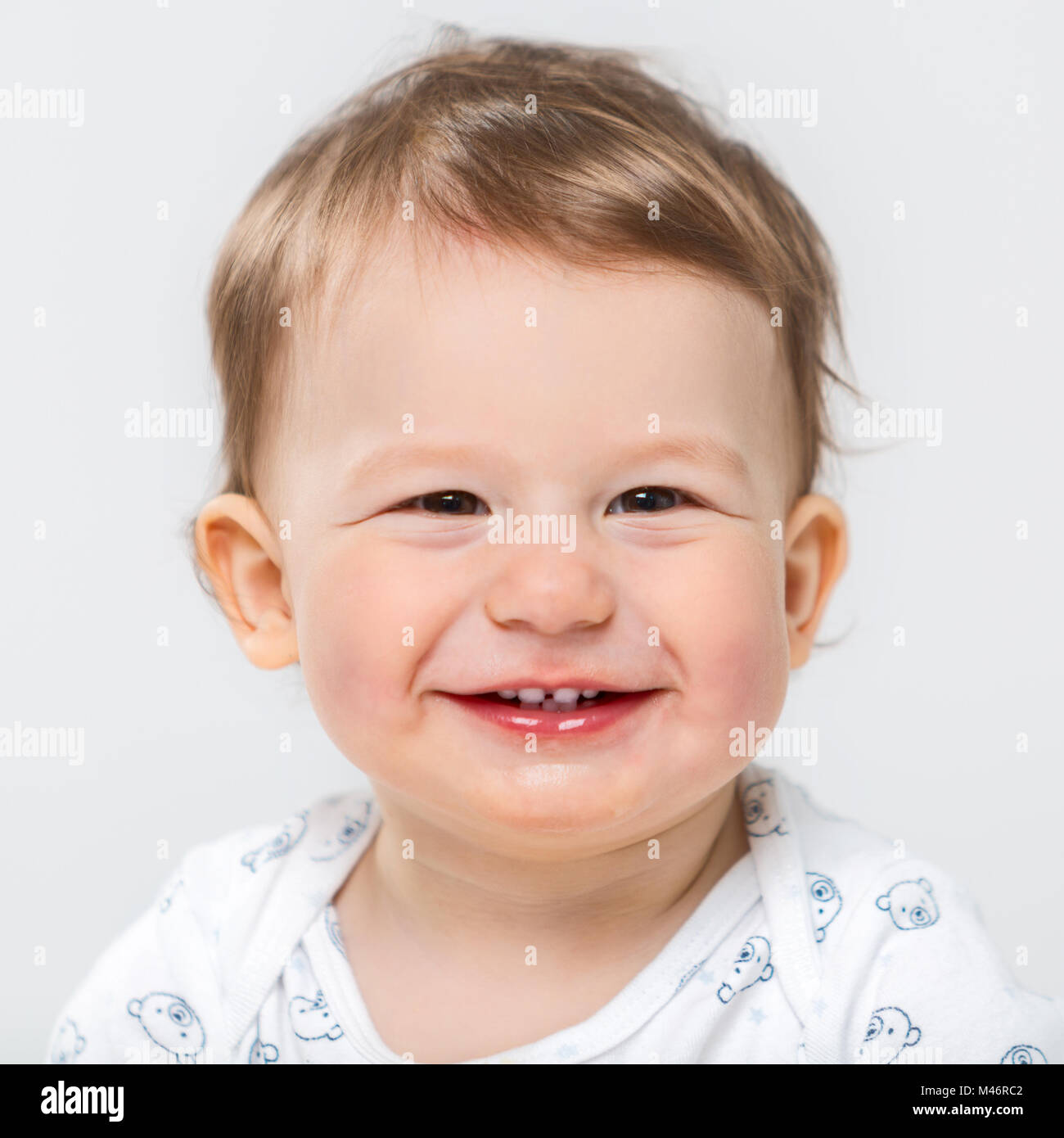 Portrait of a beautiful cheerful little boy. Child's face closeup Stock ...