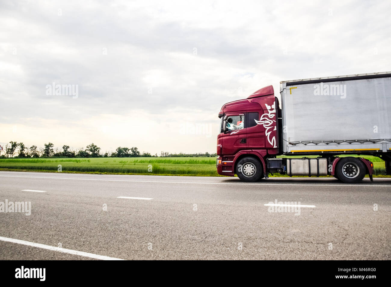 Freight vehicles on the track. Freight car. Truck Stock Photo - Alamy