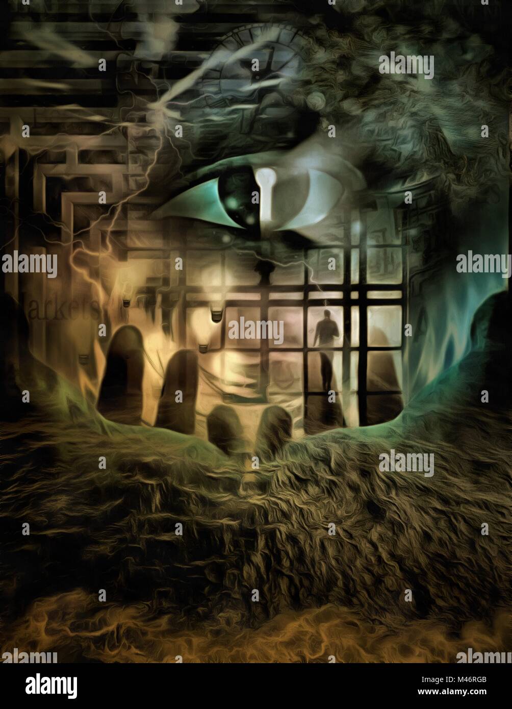 Magritte painting eye hi-res stock photography and images - Alamy