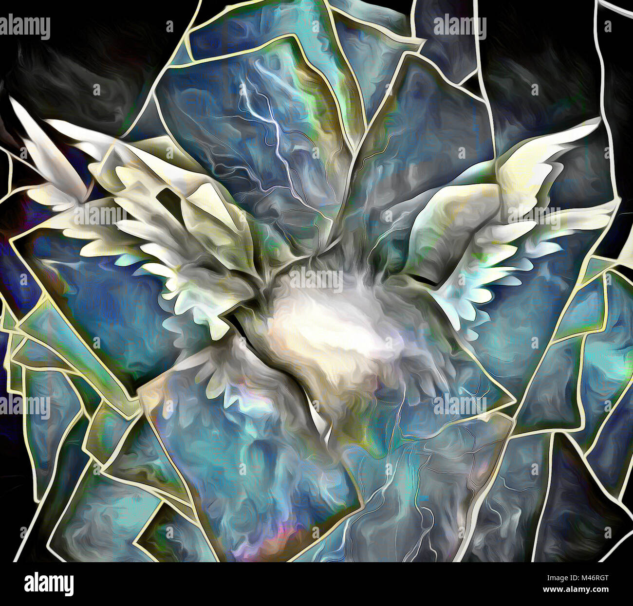 Surrealism. Angel's wings. Words Stock Photo - Alamy