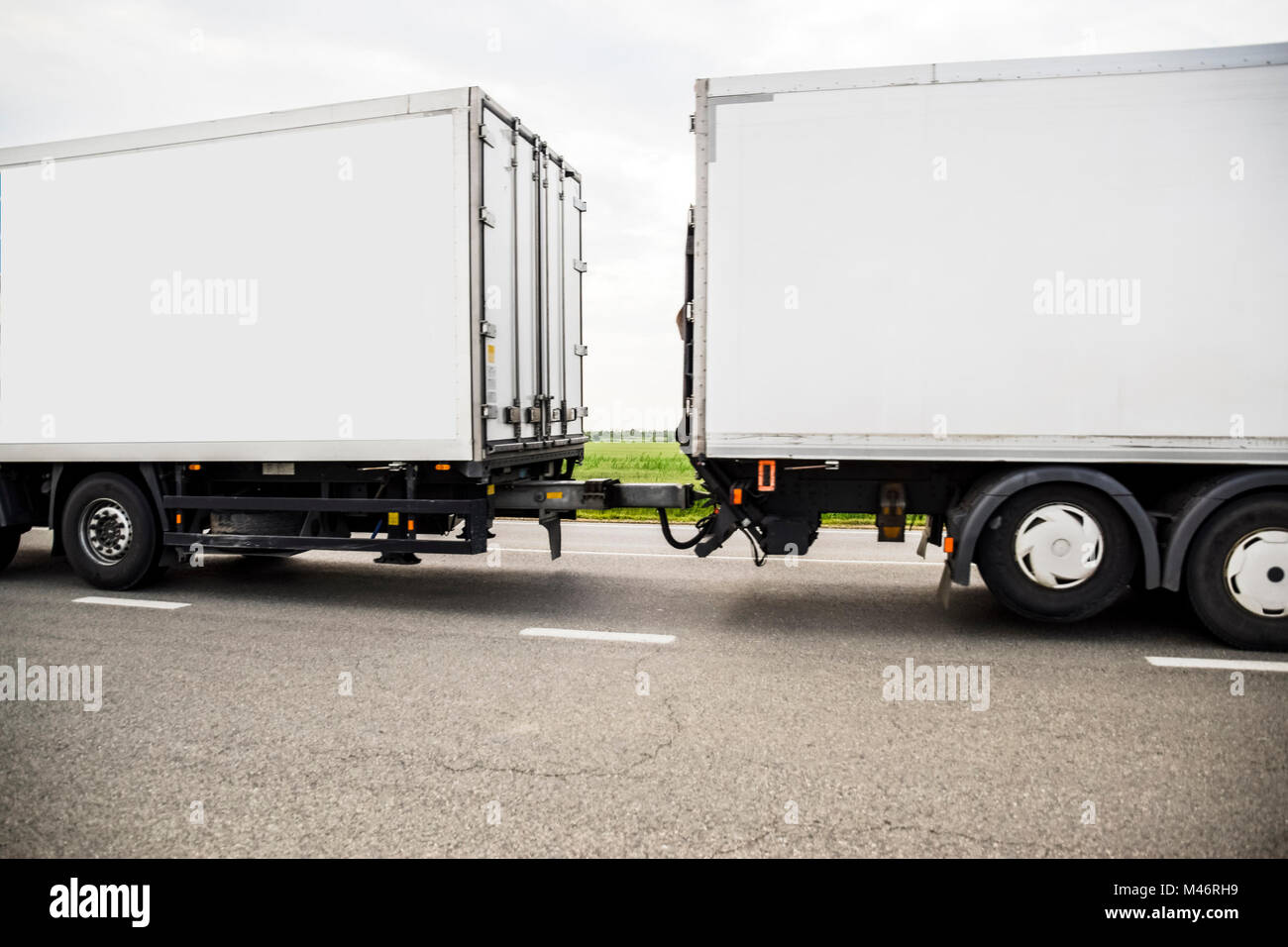 Freight vehicles on the track. Freight car. Truck Stock Photo - Alamy