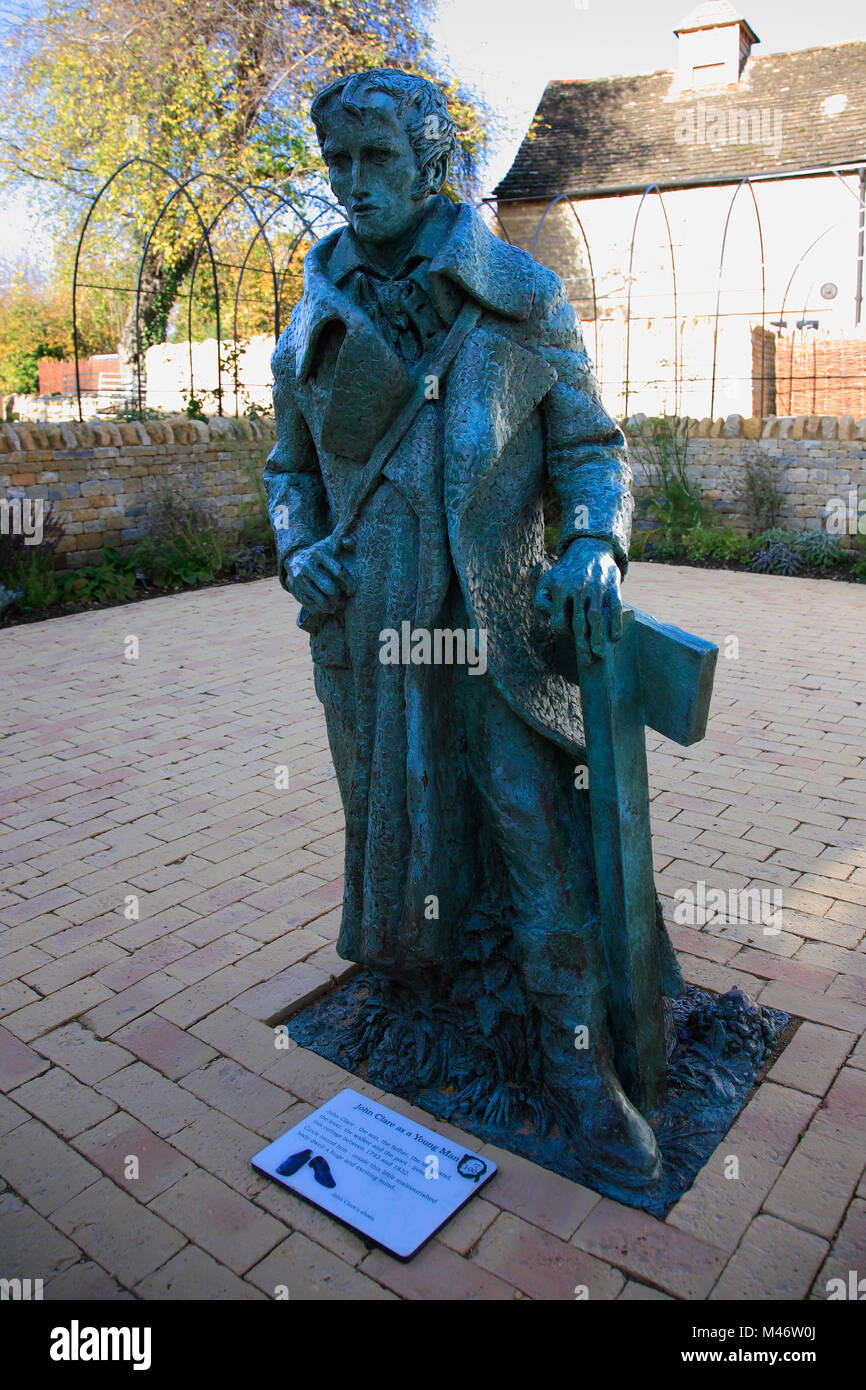 Display outside the John Clare cottage, Helpston village ...