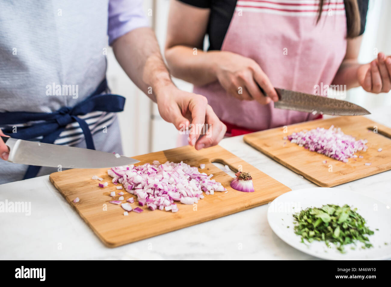 Chopping skills in the kitchen Stock Photo - Alamy