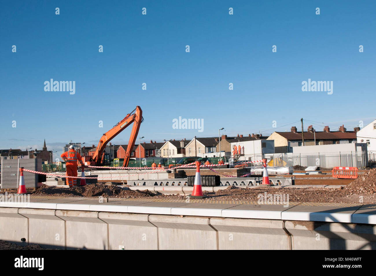 Preparing Platforms at Blackpool North station for electrification of ...