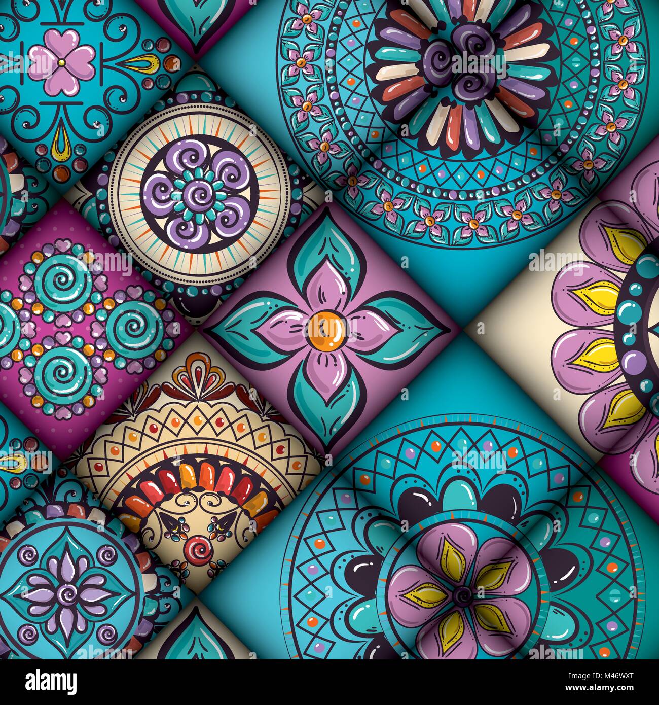 color mandala pattern background vector illustration design Stock ...