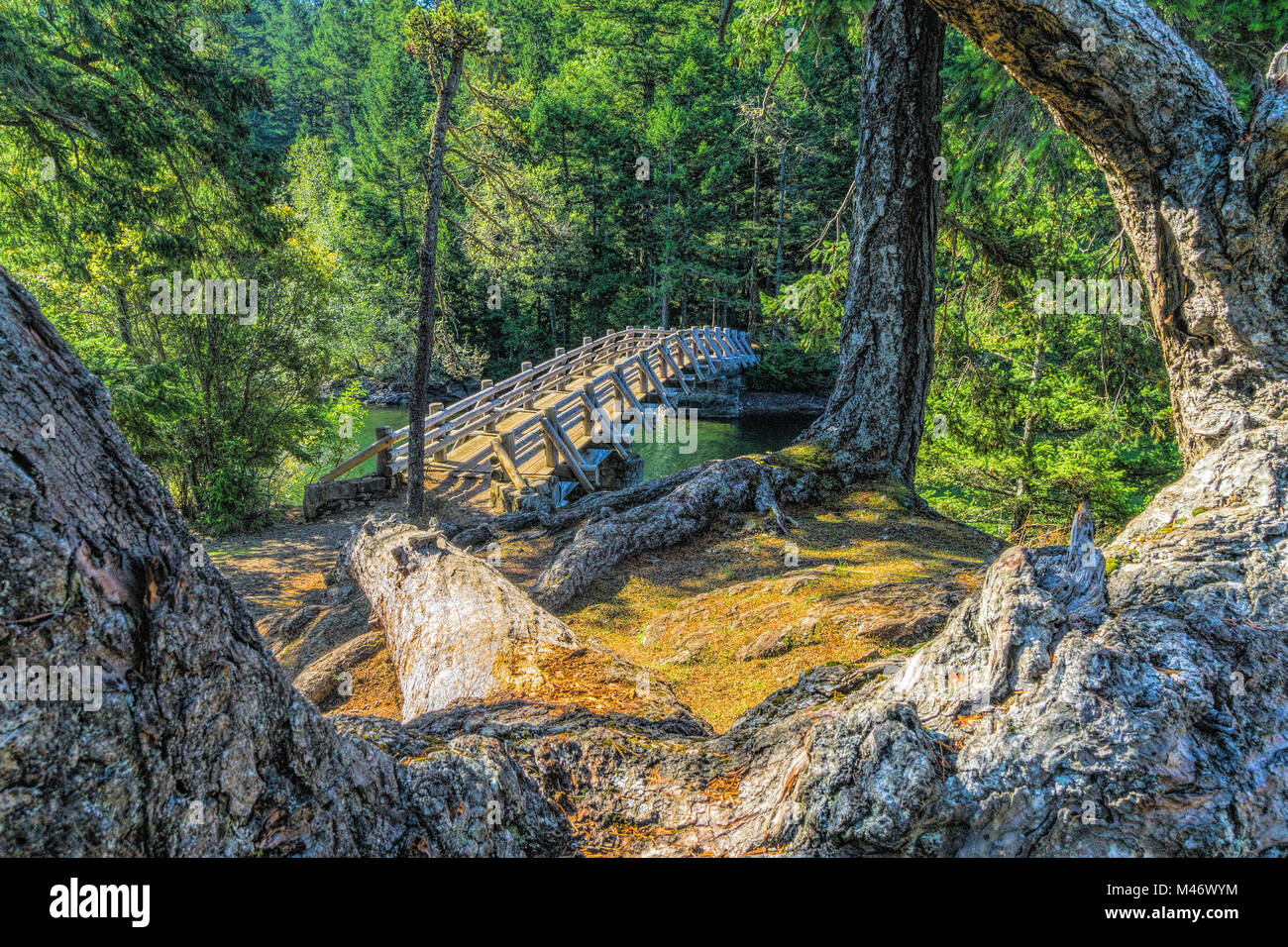 The bridge on Cascade Lake Stock Photo - Alamy