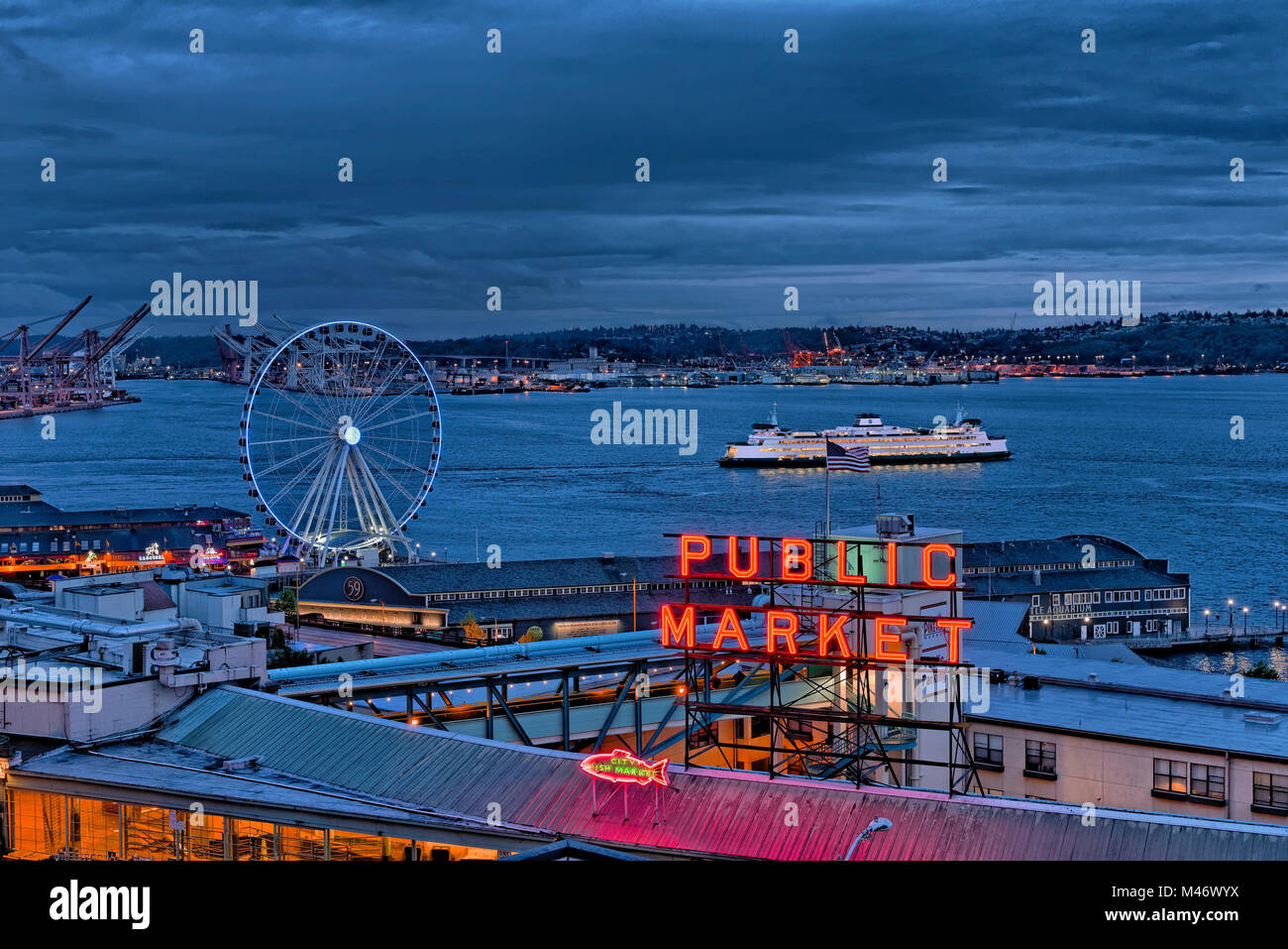 Symbols of Seattle Stock Photo - Alamy