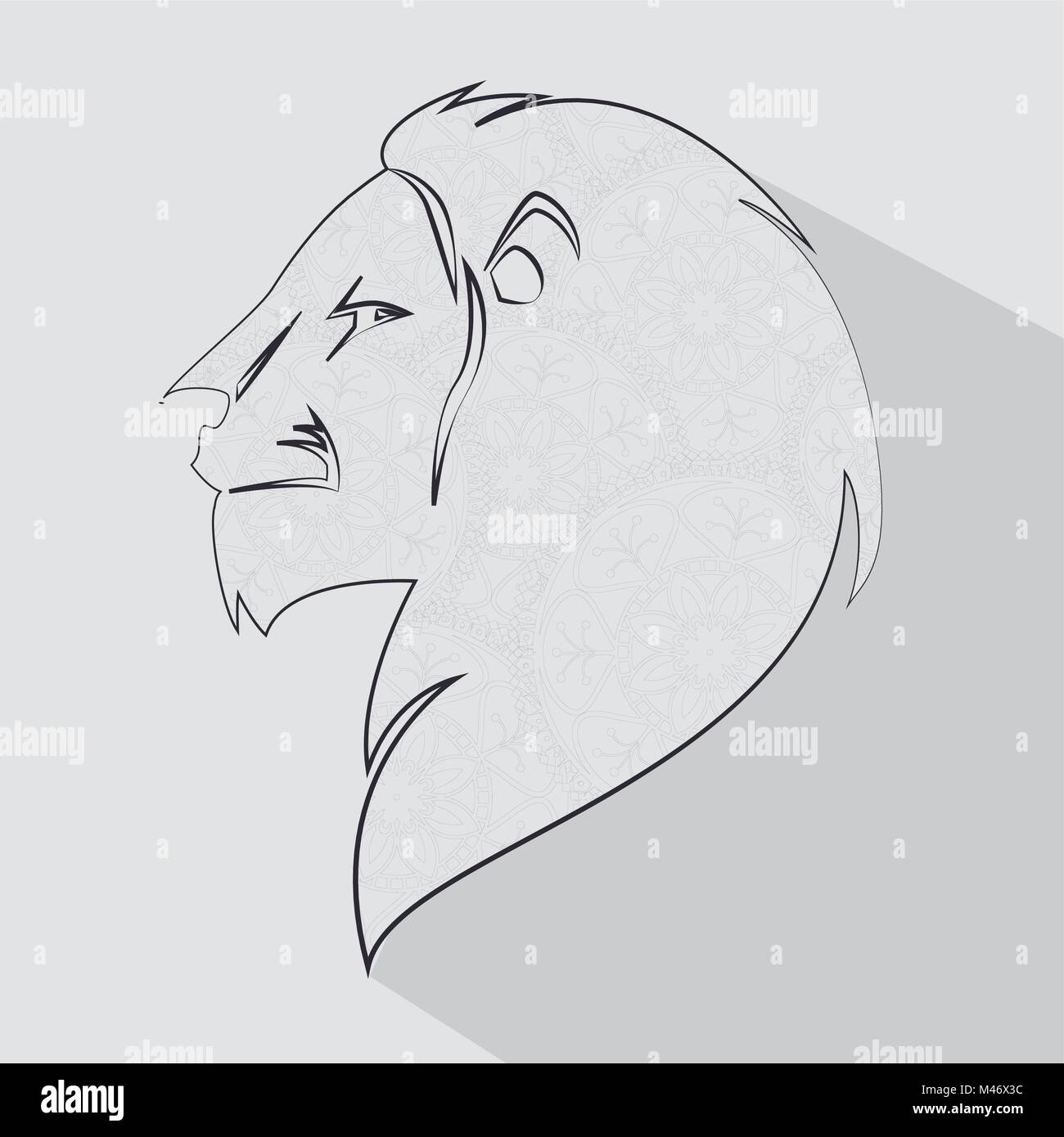 Lion face profile Stock Vector Images - Alamy