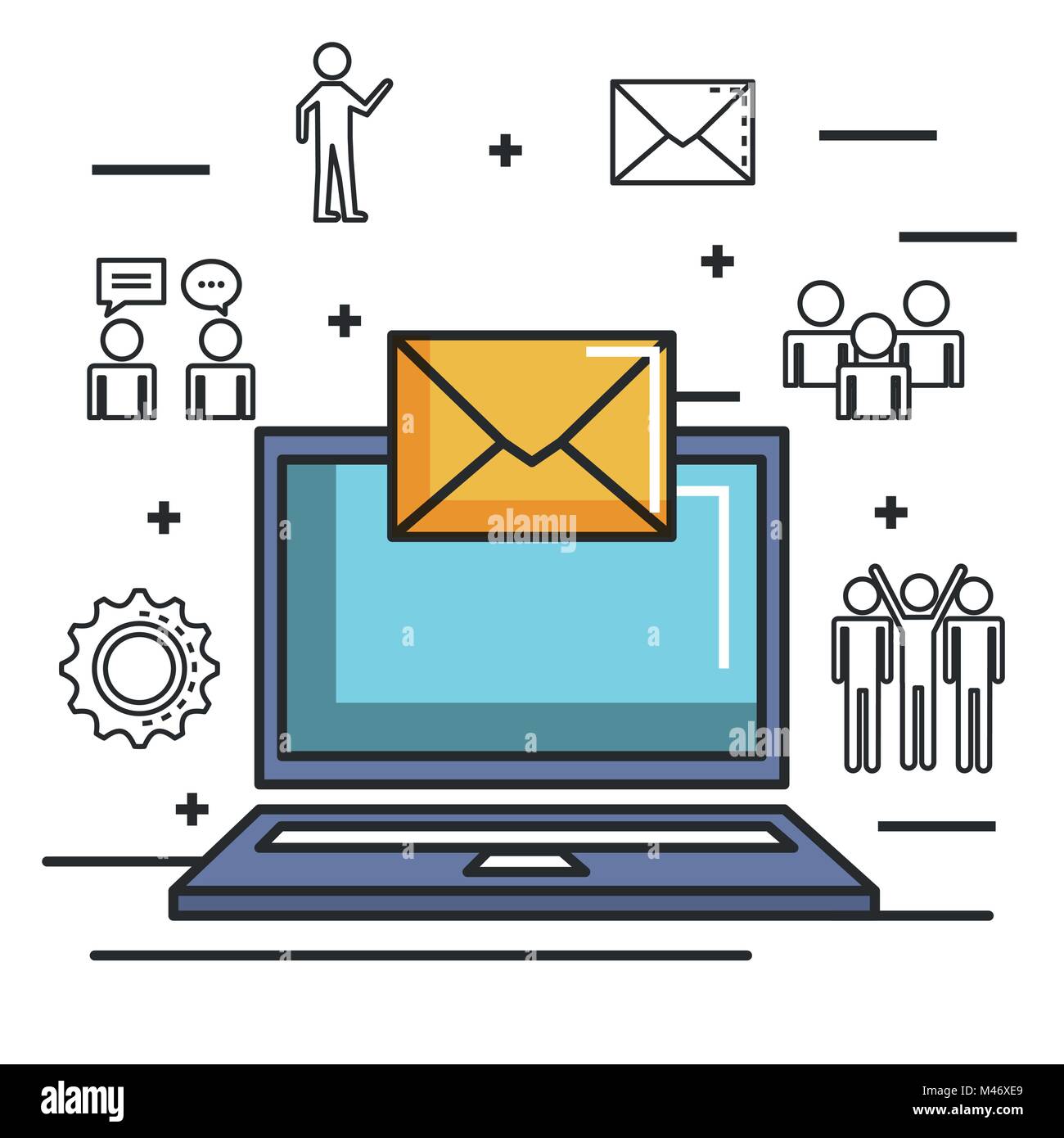 engage business set icons vector illustration design Stock Vector Image ...