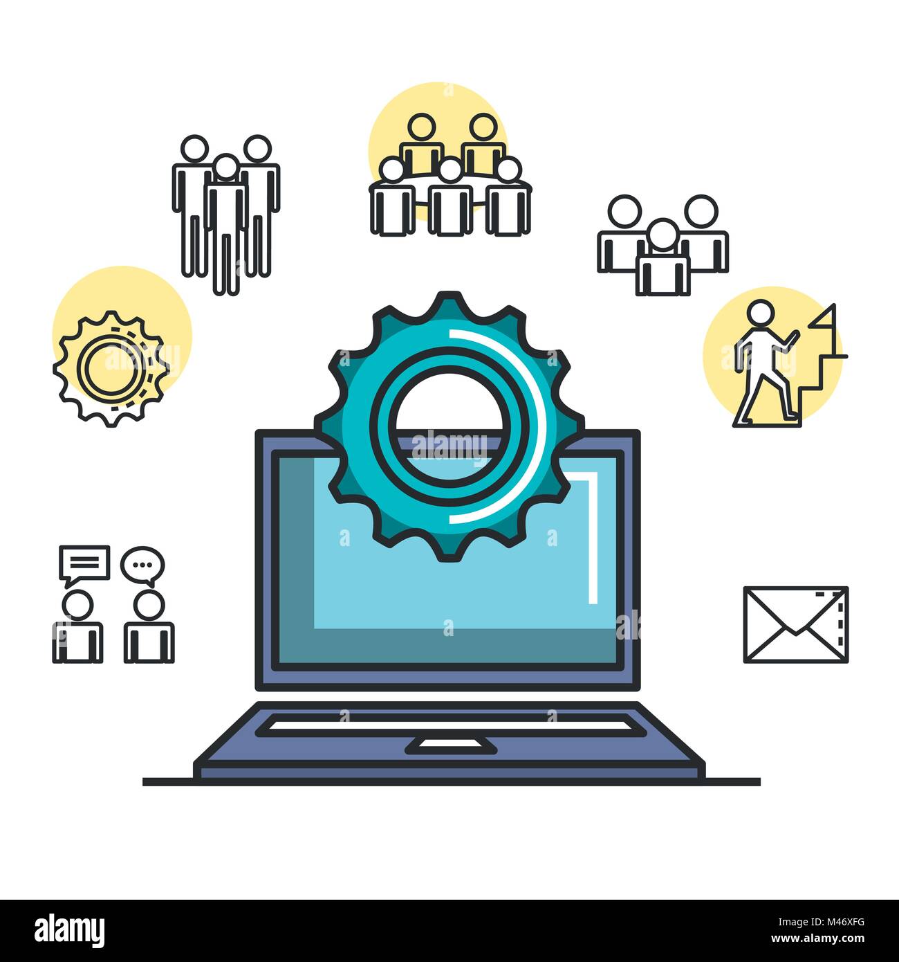 engage business set icons vector illustration design Stock Vector Image ...