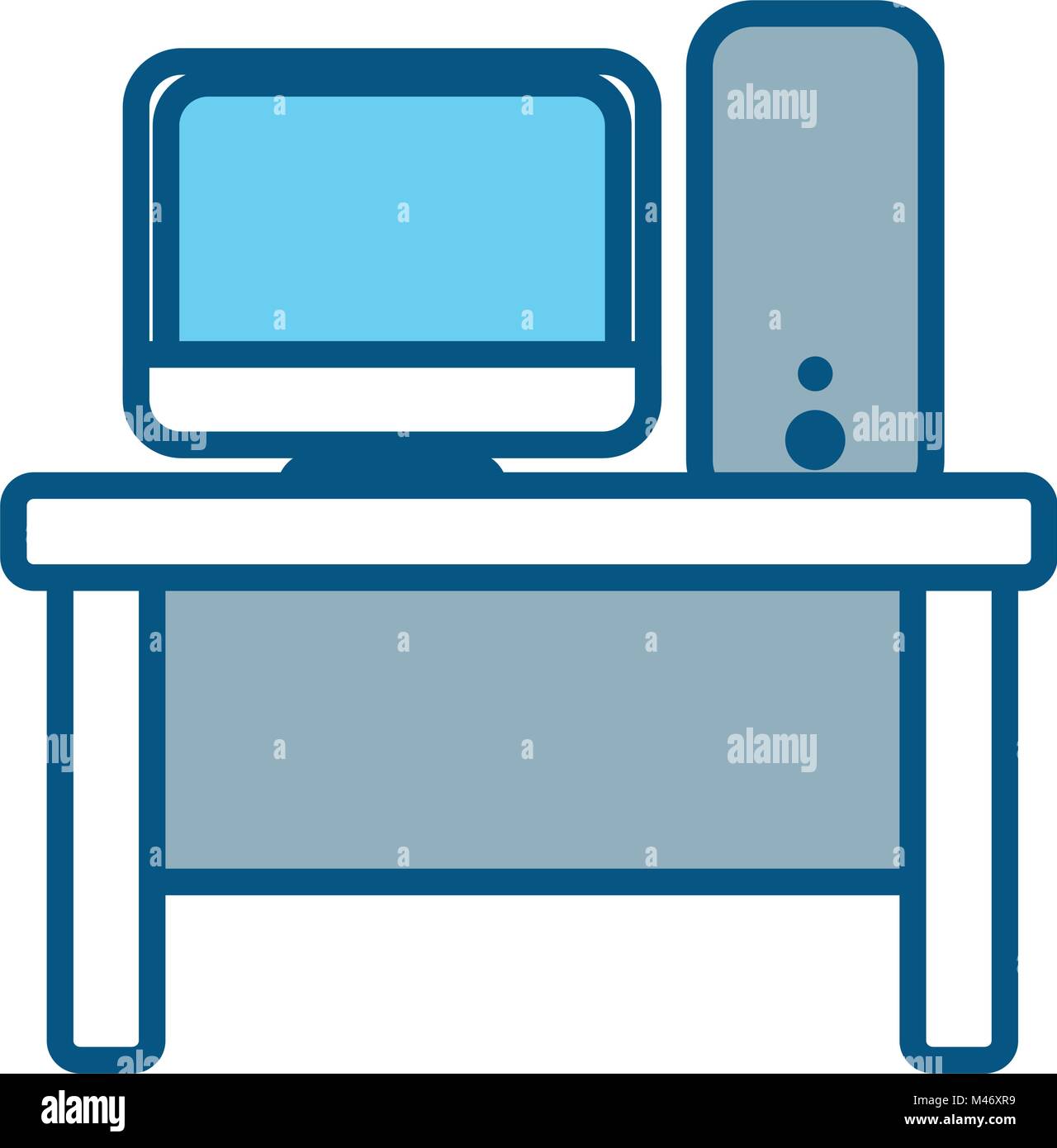 computer on desk design Stock Vector Image & Art - Alamy