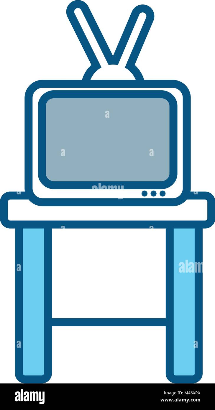 Cartoon old television on table hi-res stock photography and images - Alamy