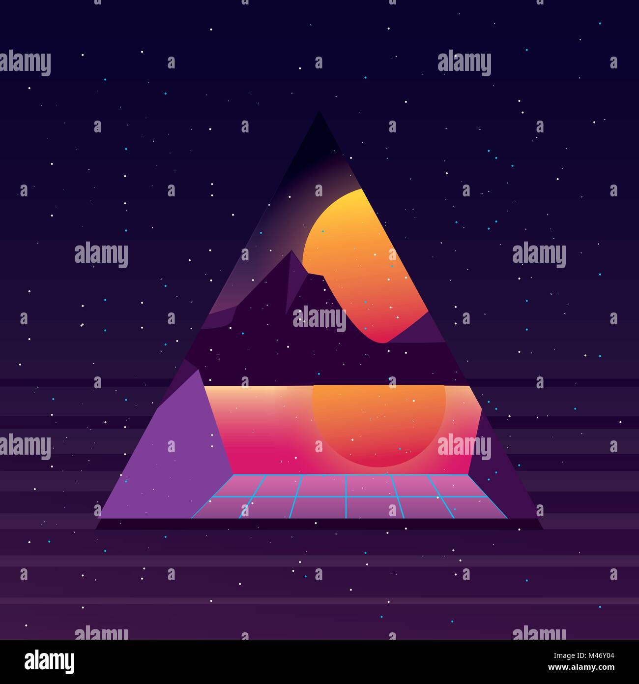 Synthwave retrowave sun Stock Vector Images - Alamy