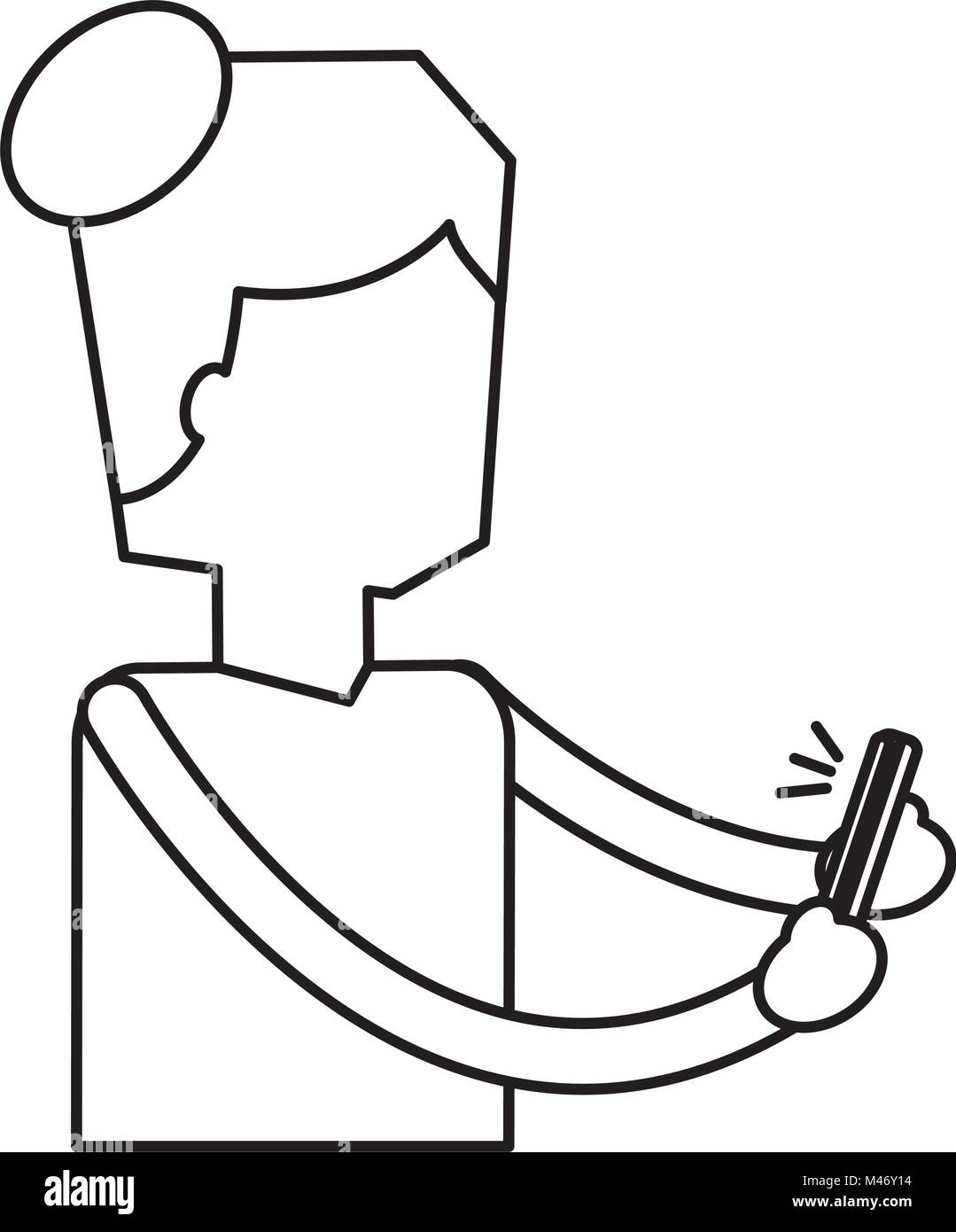 portrait woman talking with smartphone device vector illustration ...