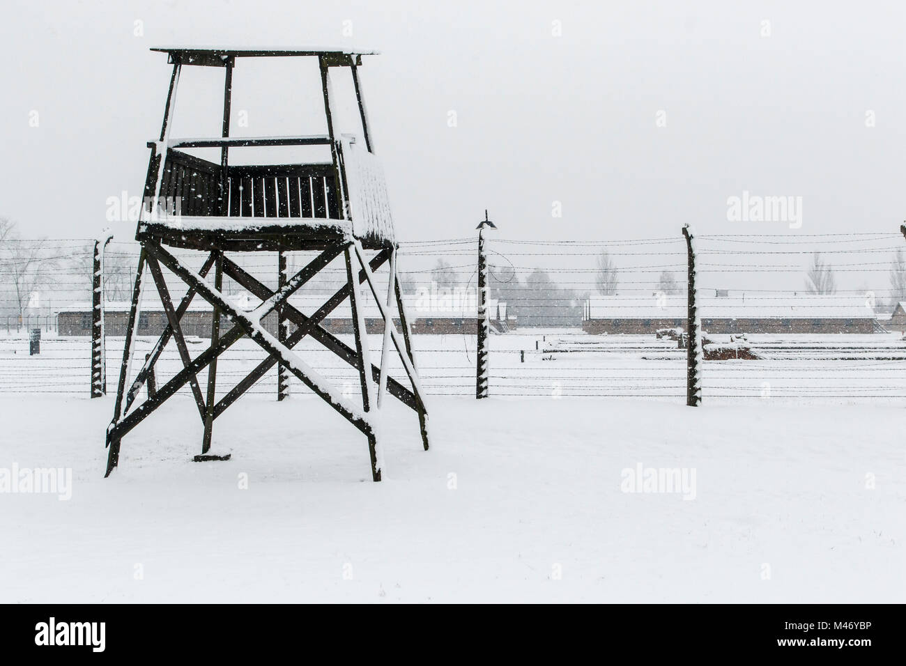 Auschwitz, Lesser Poland / Poland - Feb 04 2018: Auschwitz Birkenau ...