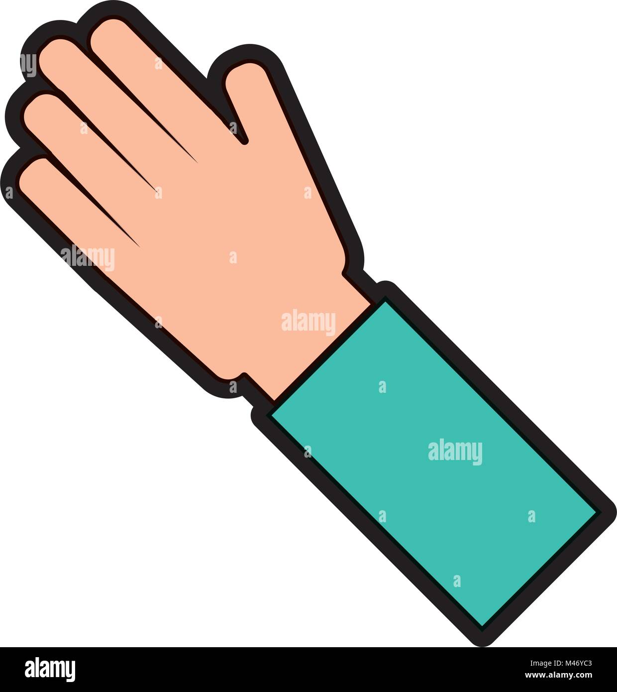 human hand arm palm showing five fingers vector illustration Stock ...