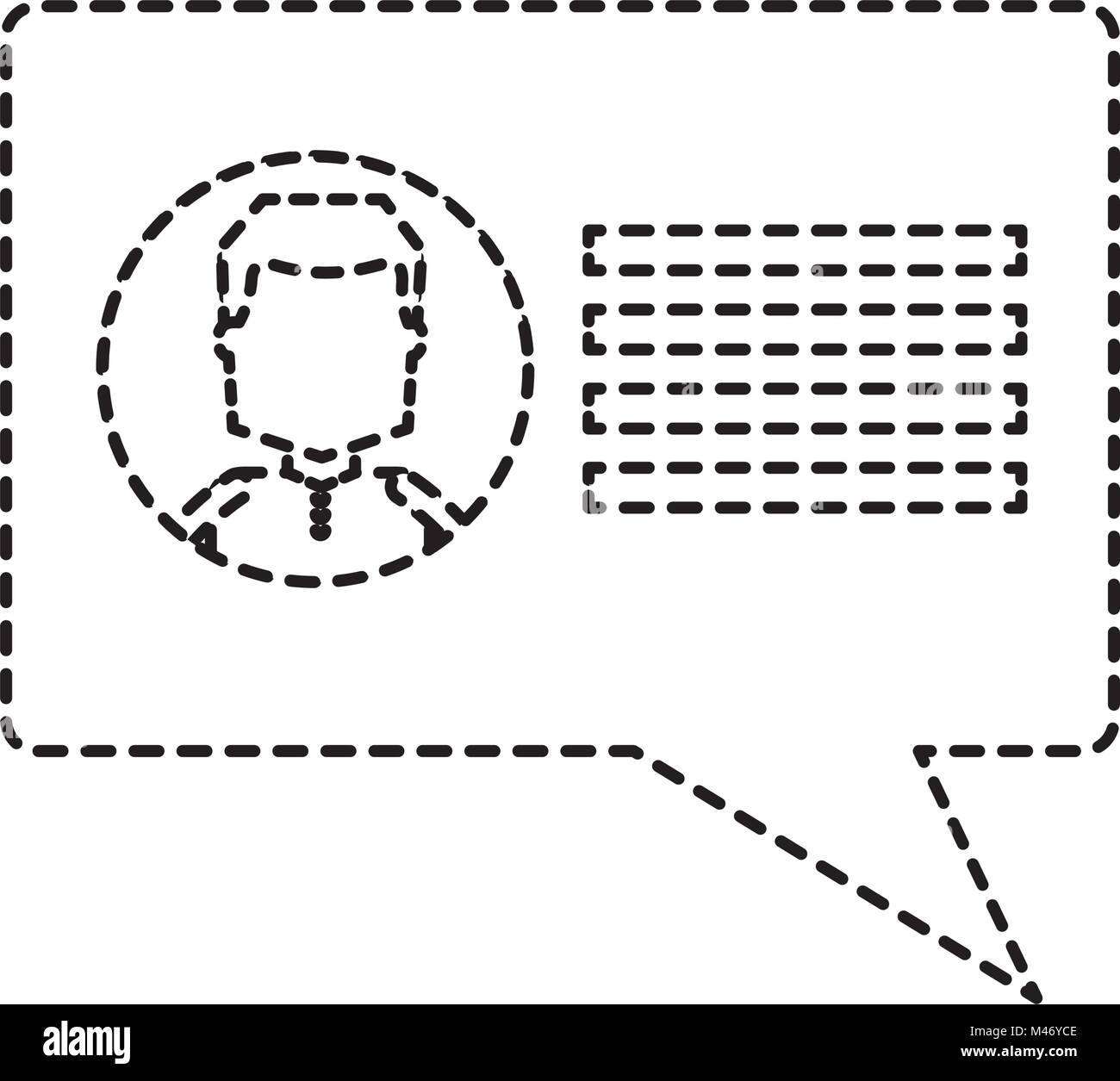 speech bubble message chat social media vector illustration dotted line ...