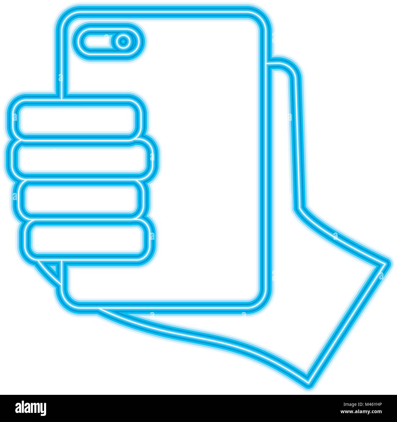 hand holding smartphone back view device Stock Vector Image & Art - Alamy