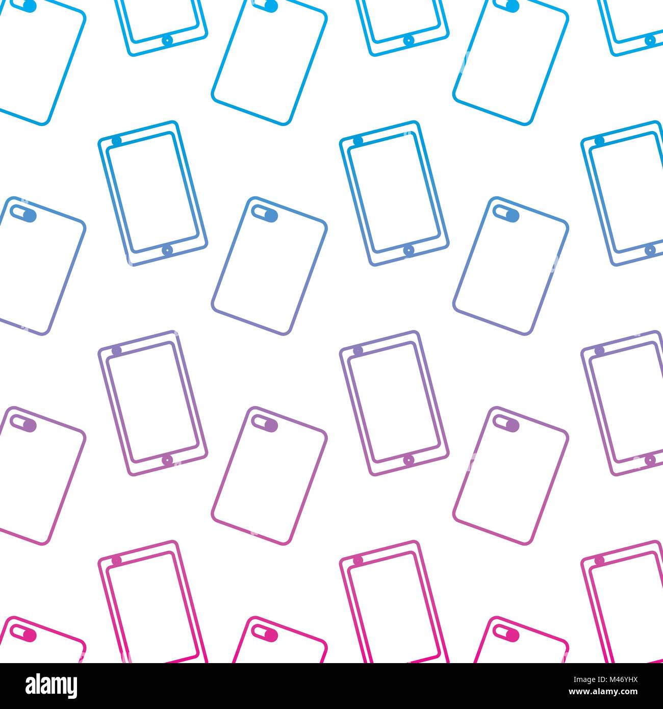 smartphone device digital screen and back view background Stock Vector ...