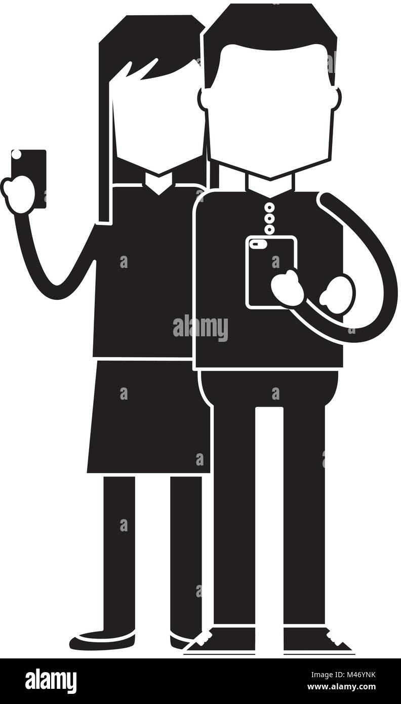 Woman And Man Holding Smartphone Stock Vector Image And Art Alamy