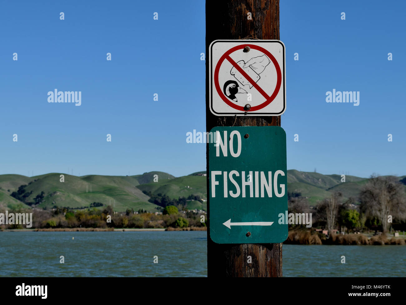 no fishing, and do not feed wildlife signs at Lake Elizabeth, Central ...