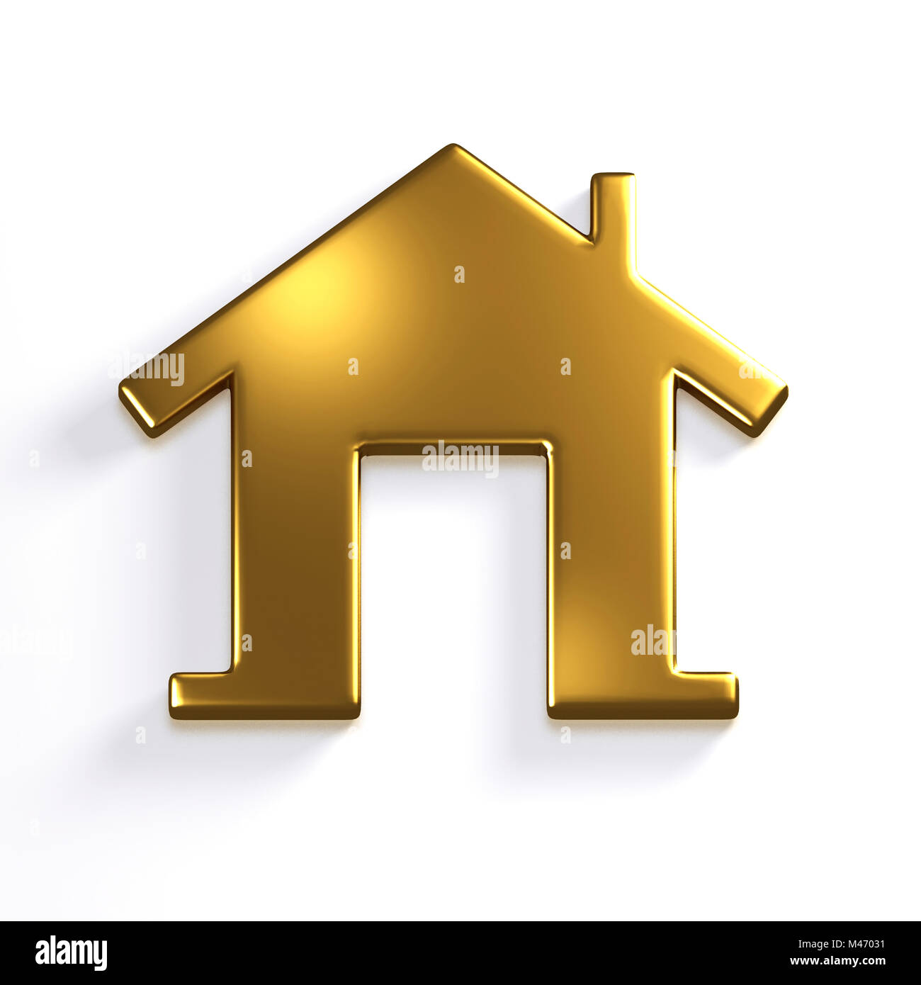 Golden House. 3D Render Icon Illustration Stock Photo - Alamy