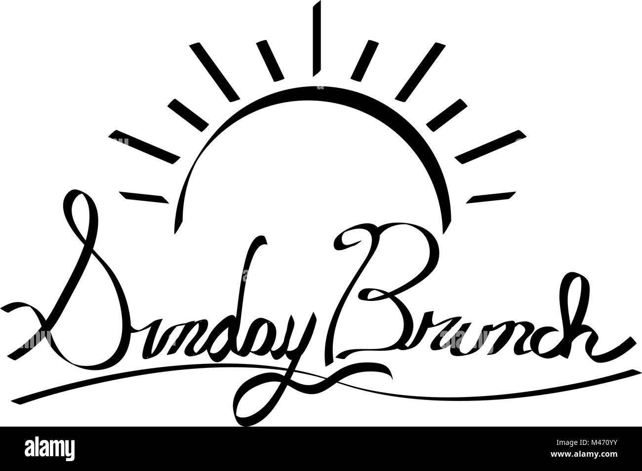 An image of a Sunrise Sunday Brunch Calligraphy. Made using pen tablet ...
