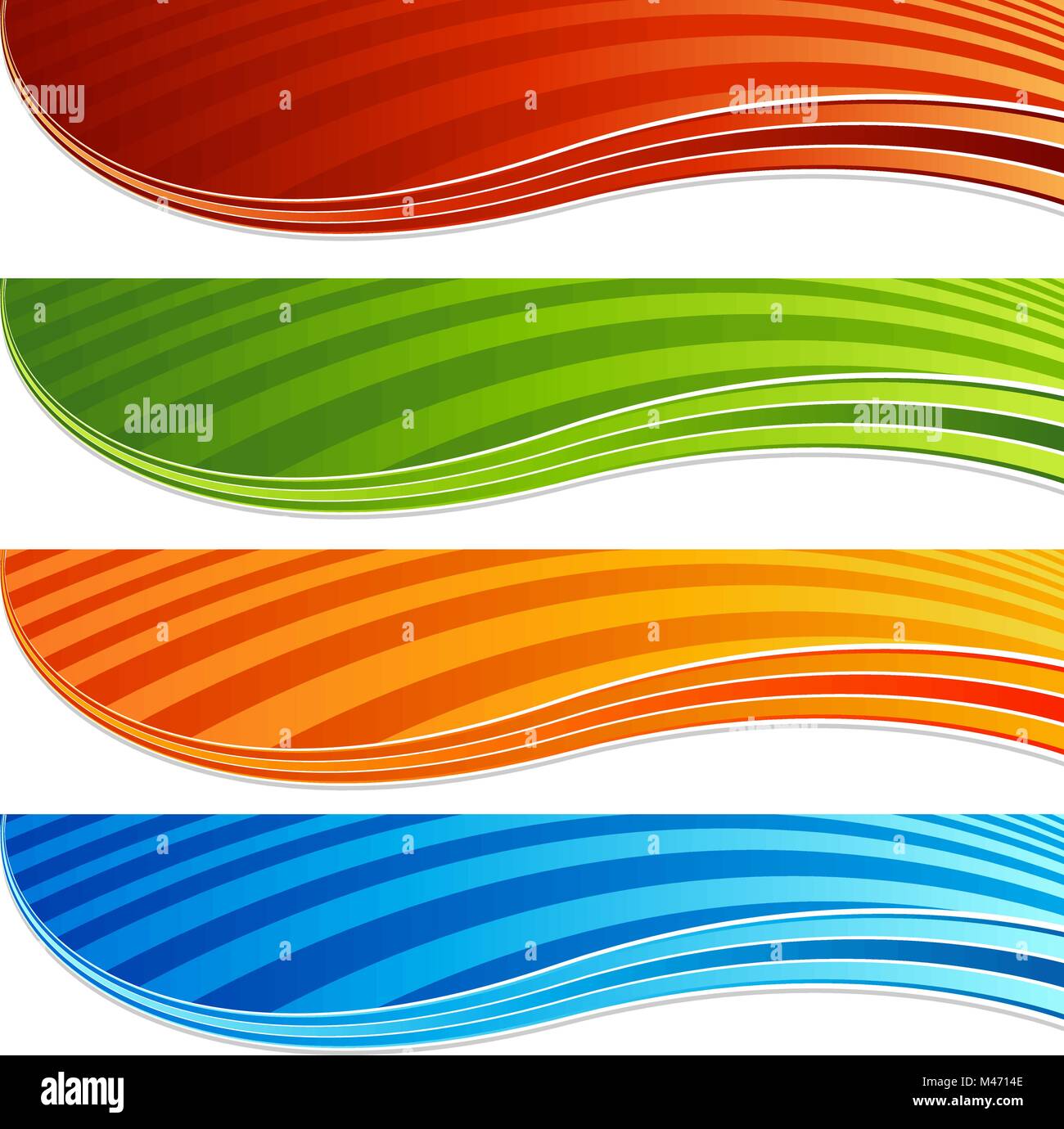 An image of a Vibrant Color Modern Abstract Wave Banner Set Stock ...