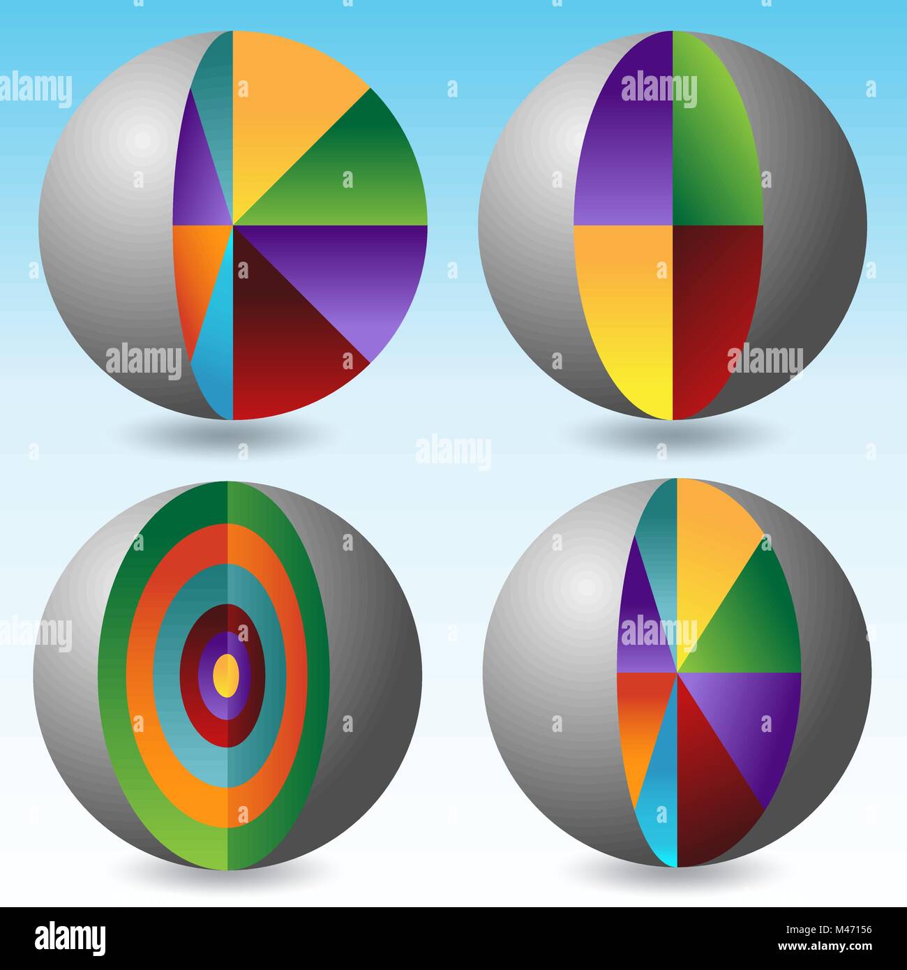 An image of a 3d Layered Globe Dissection Chart isolated on white Stock ...