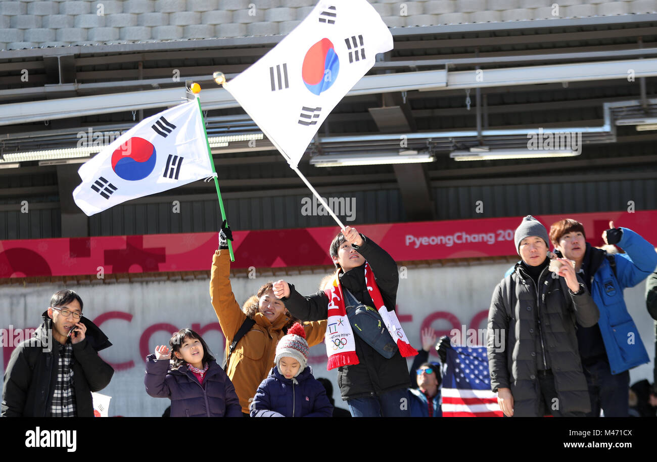 Korea fans during day six of the PyeongChang 2018 Winter Olympic Games ...