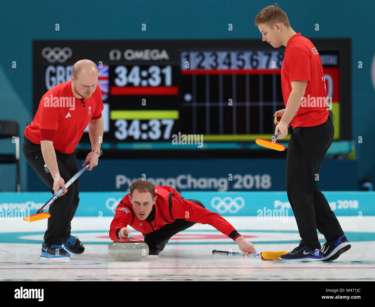 Great Britain's Kyle Smith in their match with Japan in the Round Robin ...