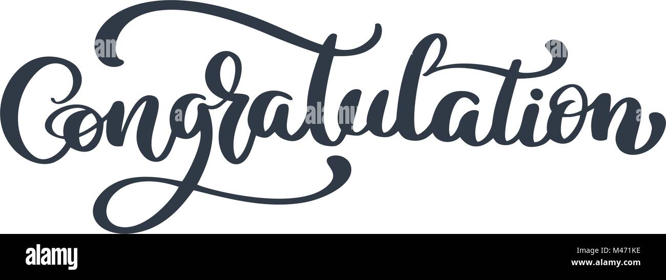 Congratulation Vintage Lettering, Handwritten Vector Illustration for ...