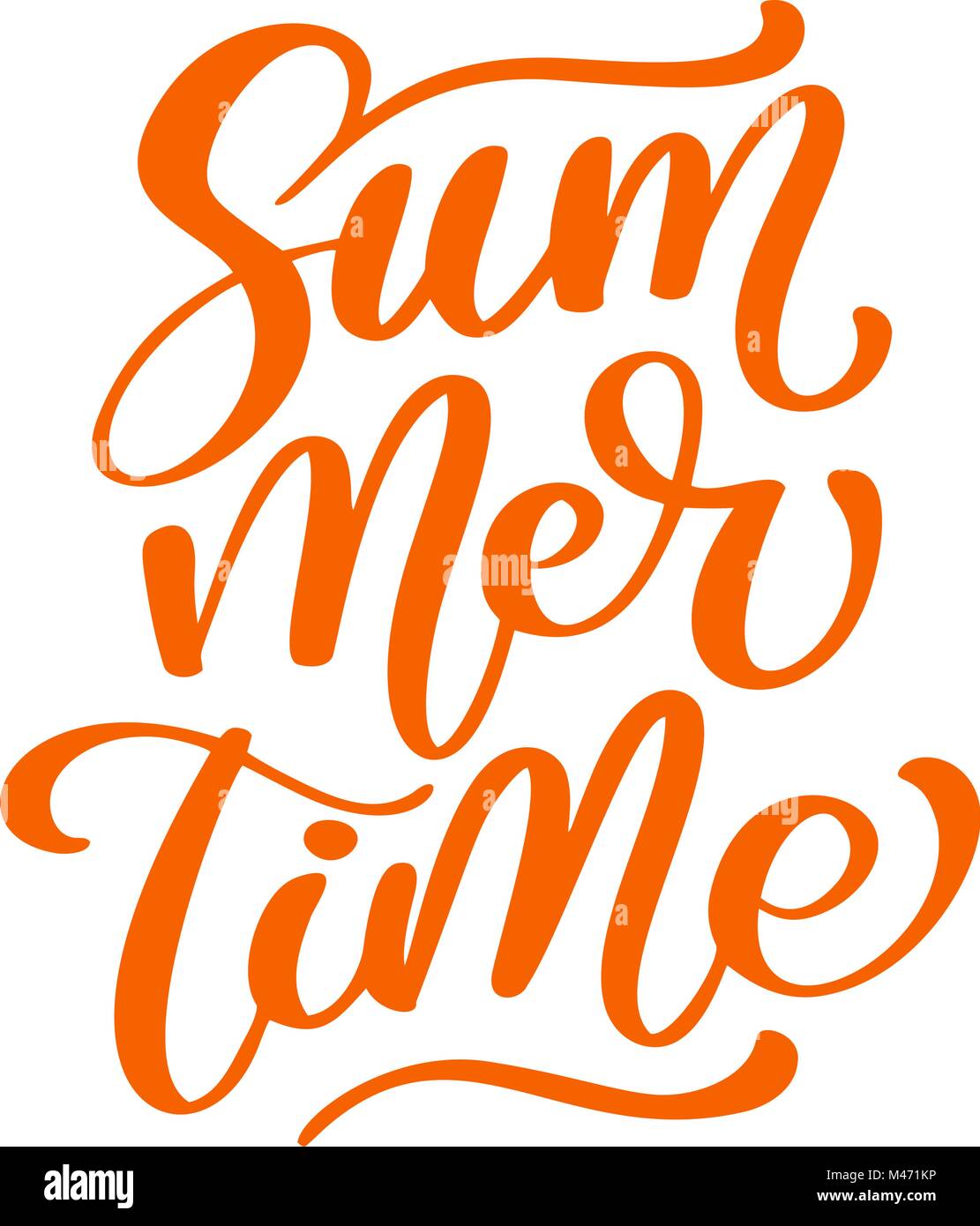 Summer time lettering vector logo illusrtation, Modern Calligraphy ...