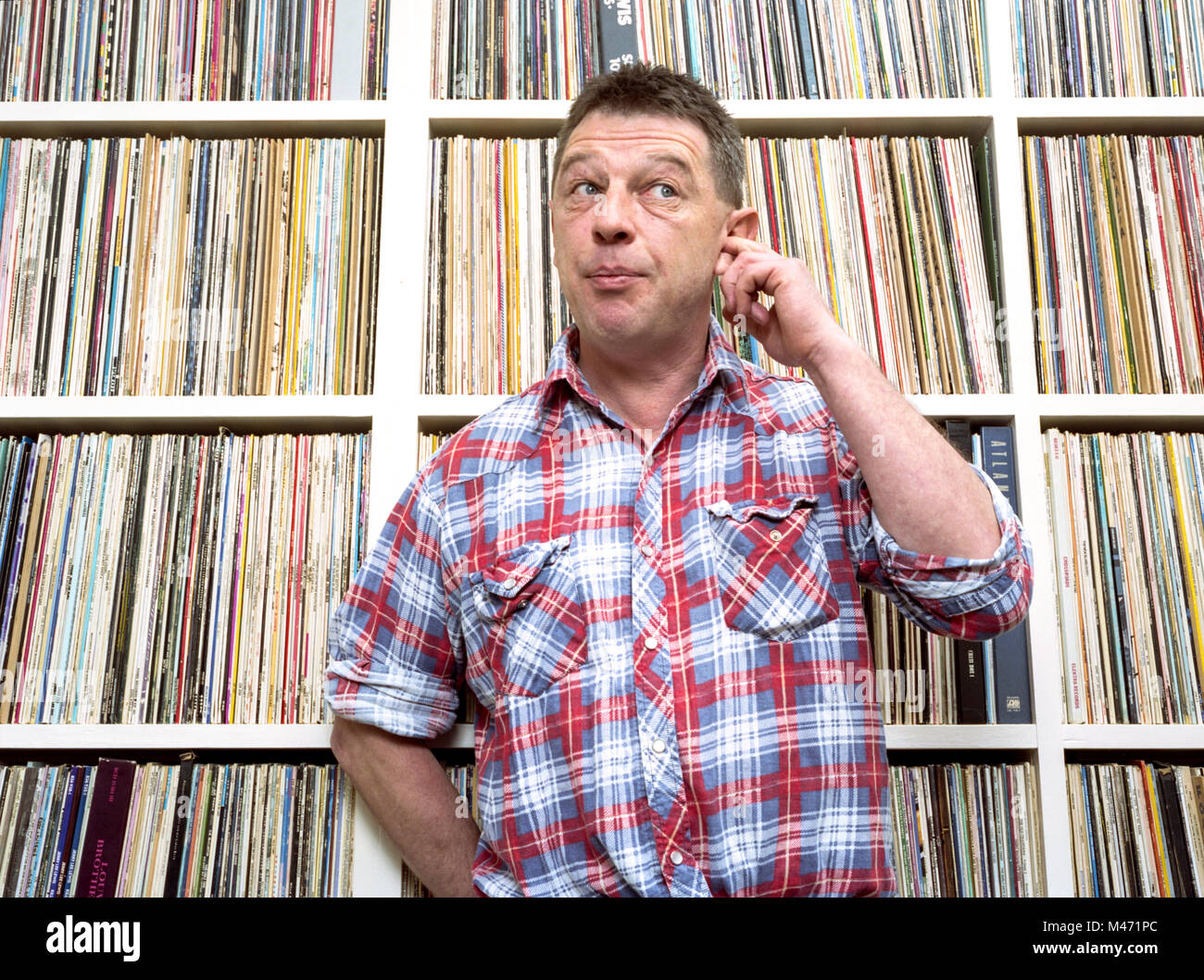 BBC radio DJ Andy Kershaw photographed at his London home, 20th January ...