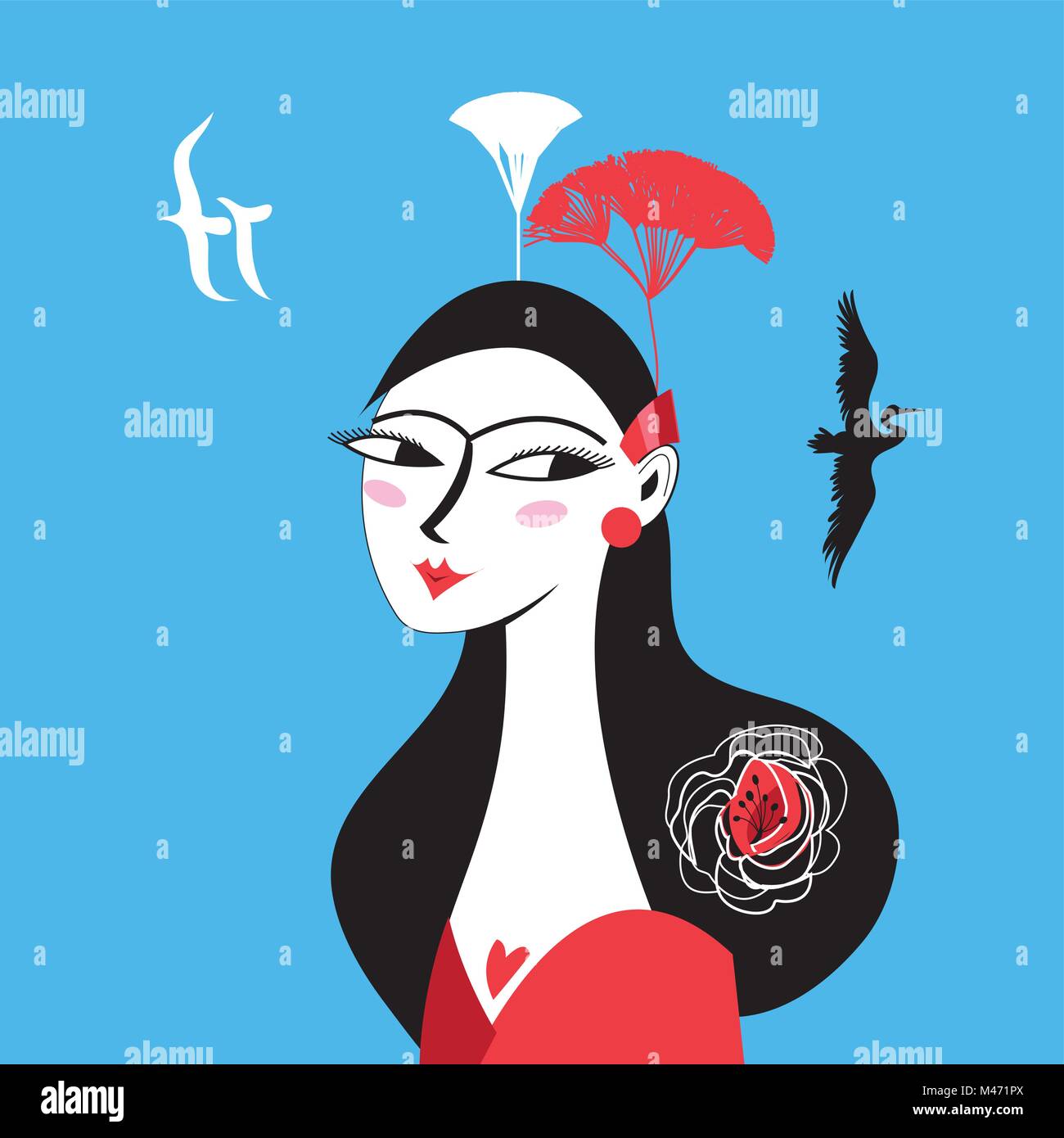 Portrait postcards Stock Vector Images - Alamy