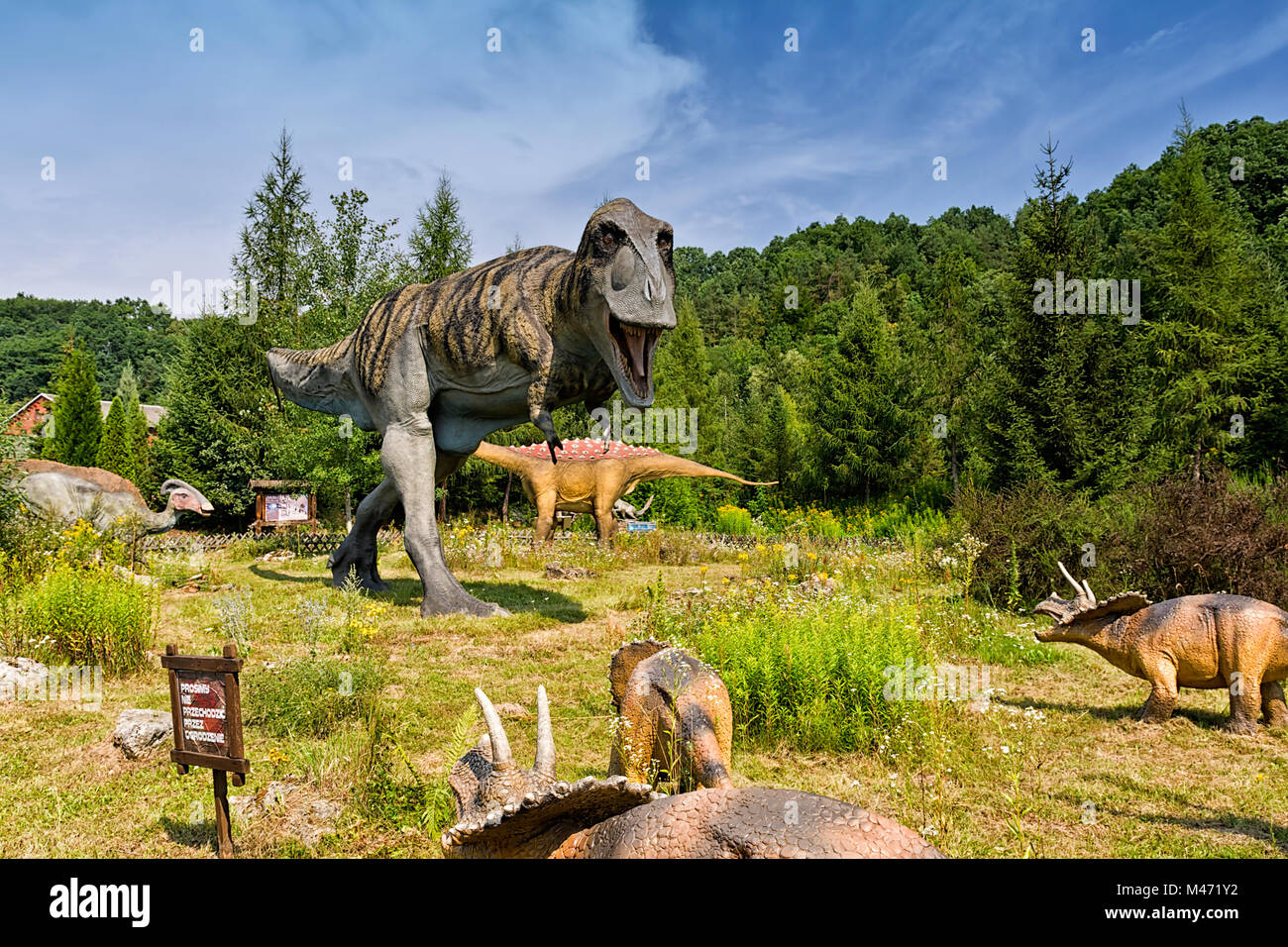 Baltow, Poland - August 02, 2017: Realistic models of natural-sized ...