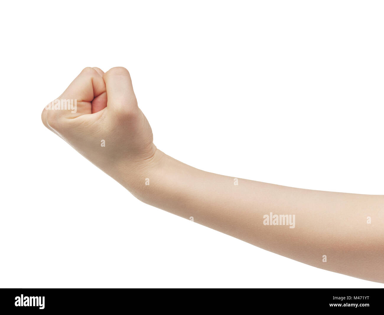 young female right hand shows fist Stock Photo - Alamy