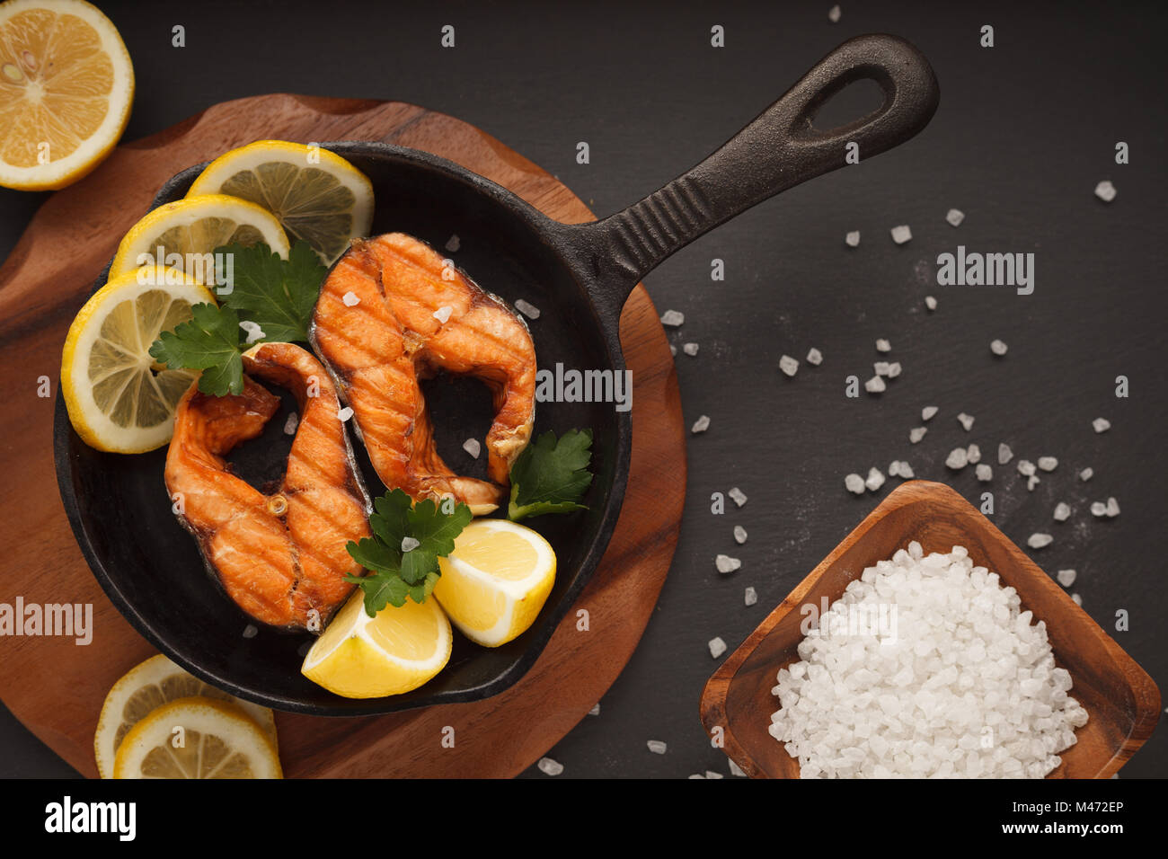 Fried or grilled fish Stock Photo - Alamy