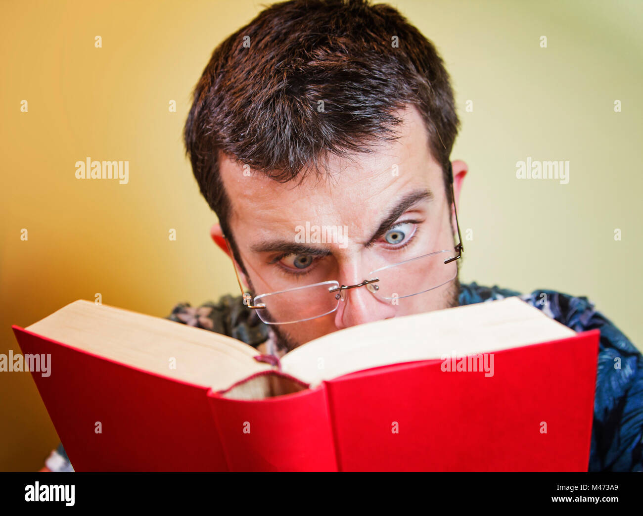 Bad eyesight for a young man Stock Photo - Alamy
